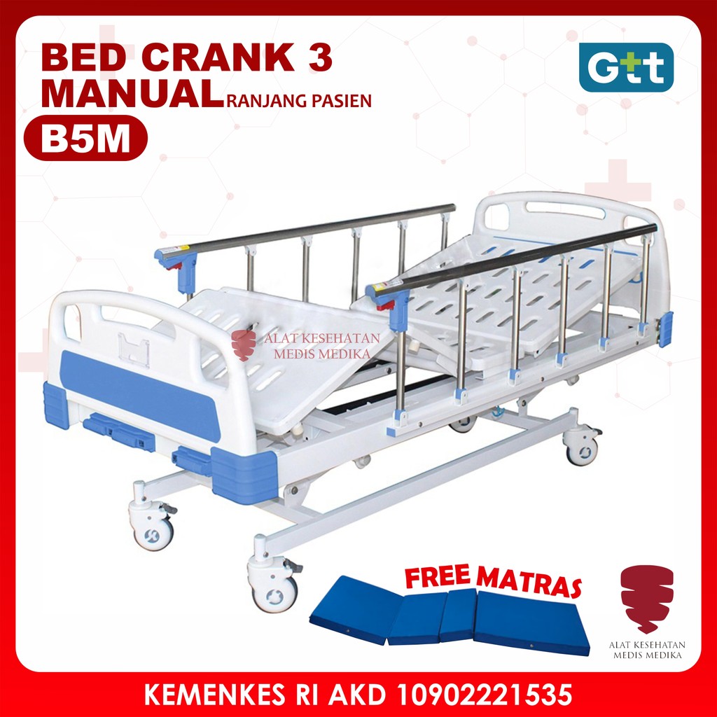 Jual Bed Crank Manual B5M GTT Hospital Tempat Tidur Ranjang Pasien ...