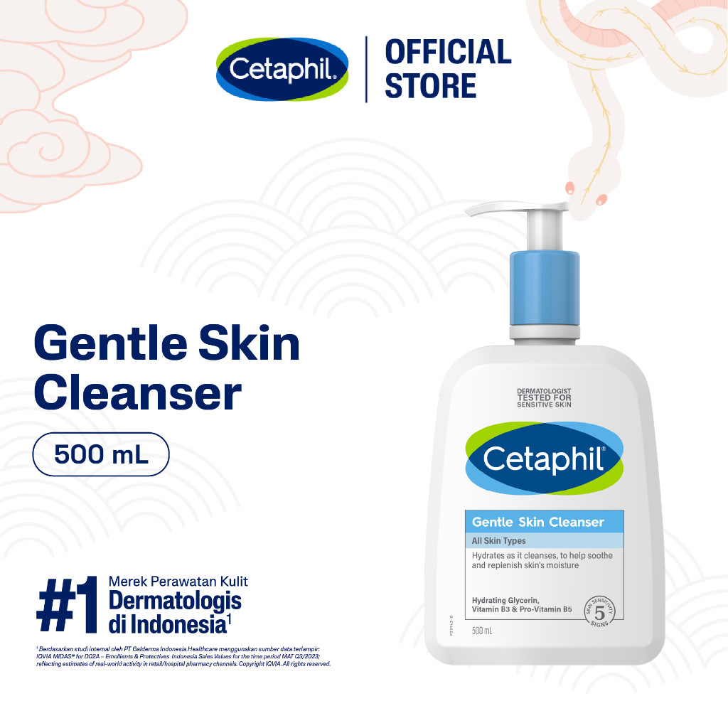 Jual Cetaphil Gentle Skin Cleanser 500ml dengan Niacinamide, Glycerin ...
