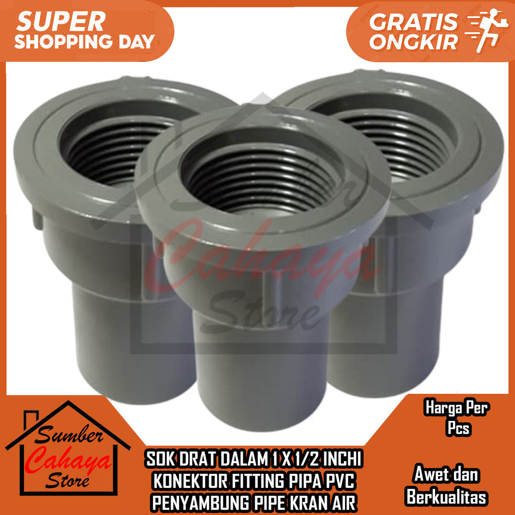 Jual Rucika Sok Drat Dalam Fitting Pvc 1 X 1/2 In Inci Inch Inchi ...