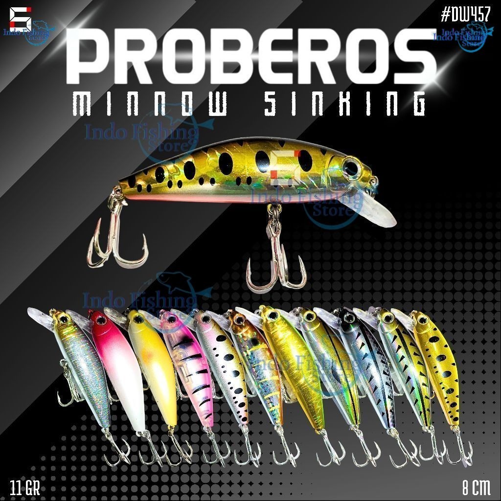 Jual Umpan Pancing Lure Casting Minnow PROBEROS 8cm Sinking 11gr #DW457 ...
