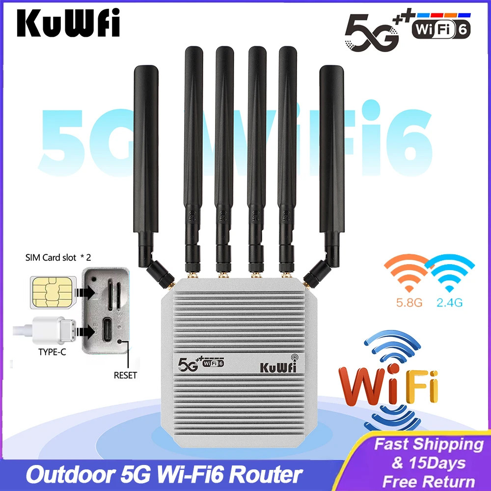 Jual KuWFi Outdoor 5G Router Dual Band Wireless Wi-Fi 6 High Gain ...