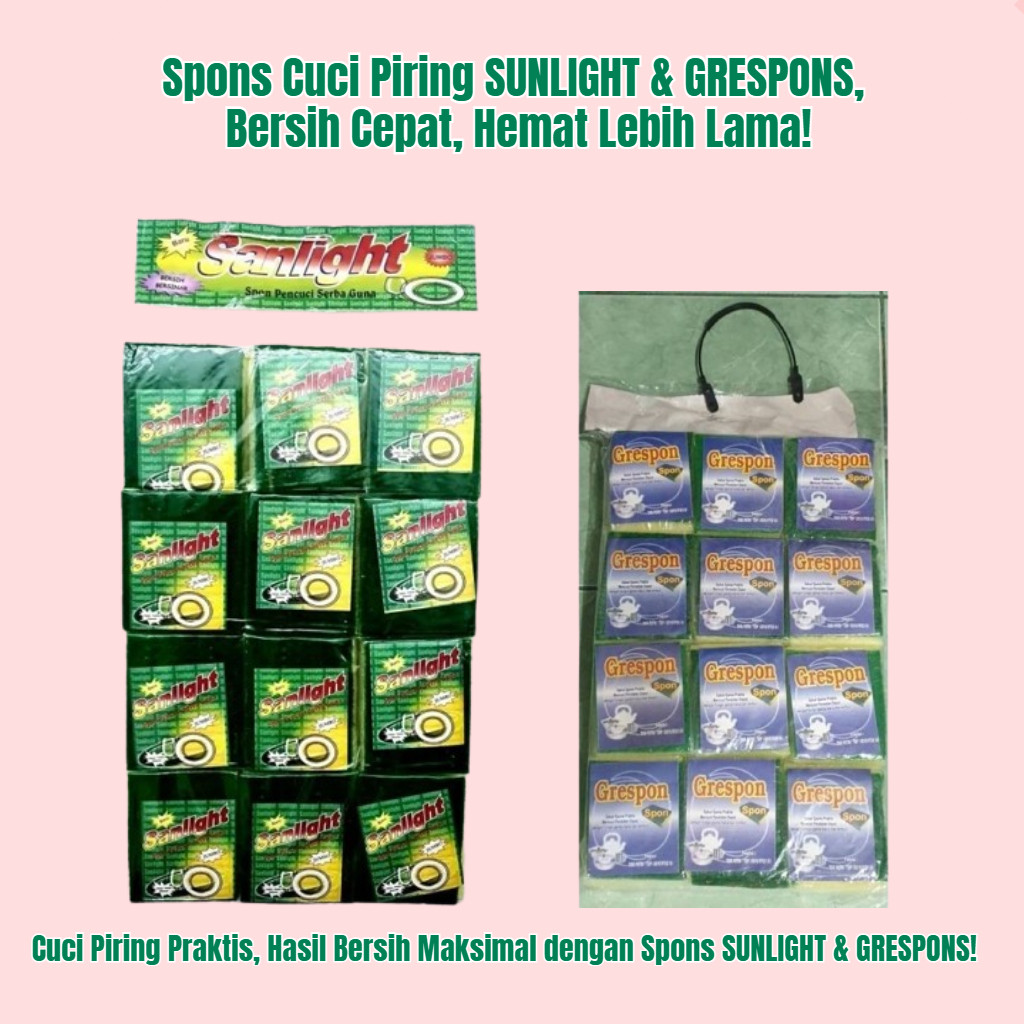 Jual [RB] Spons Cuci Piring 1 Pak Isi 24 | Spons Busa Biru/Merah ...