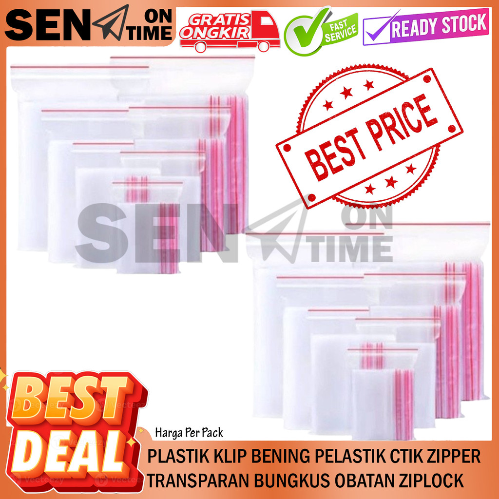 Jual Plastik Klip Ziplock Clip Zipper Cetik Bening Ukuran 30x40 50 100 ...