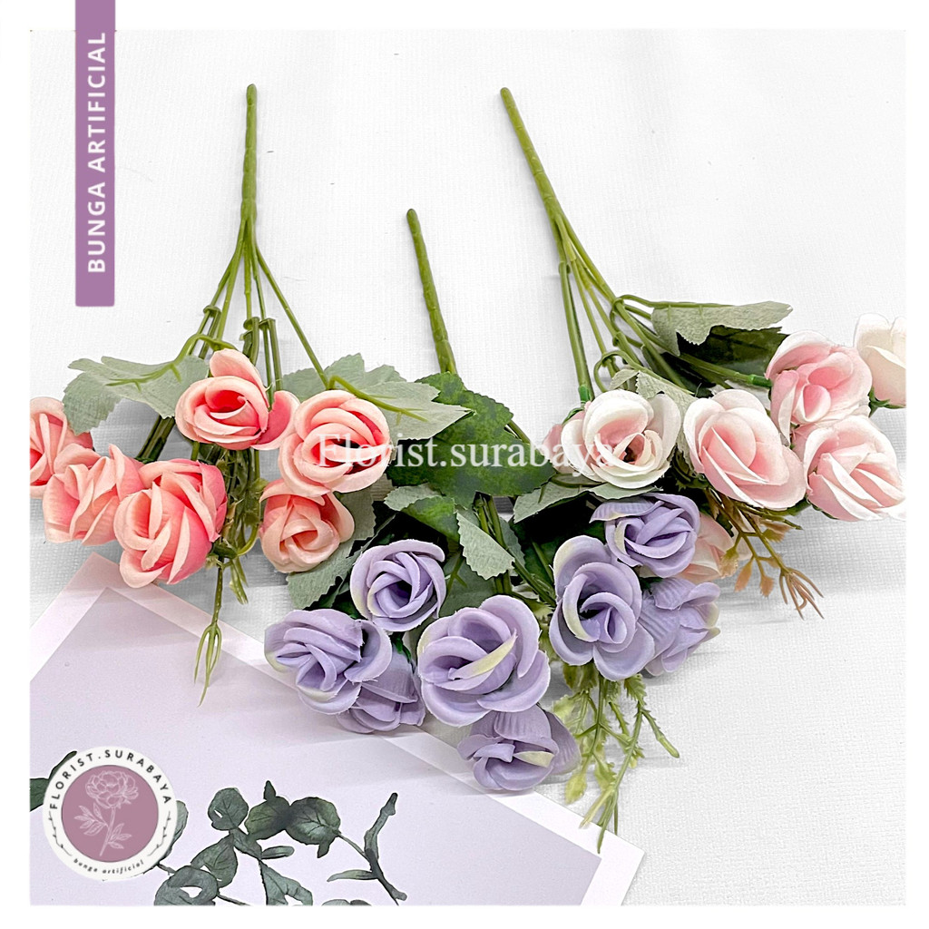 Jual Bunga Mawar Mini Cabang 5 Bunga Hias Hantaran Mini Bunga ...