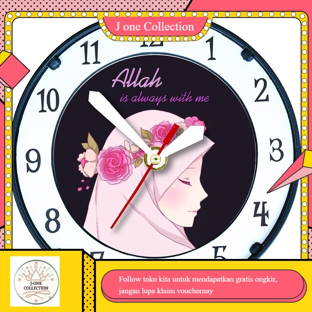 Jual Jam Dinding/ Hijab /Girl Allah With Me/uk 20cm/viral/ | Shopee ...