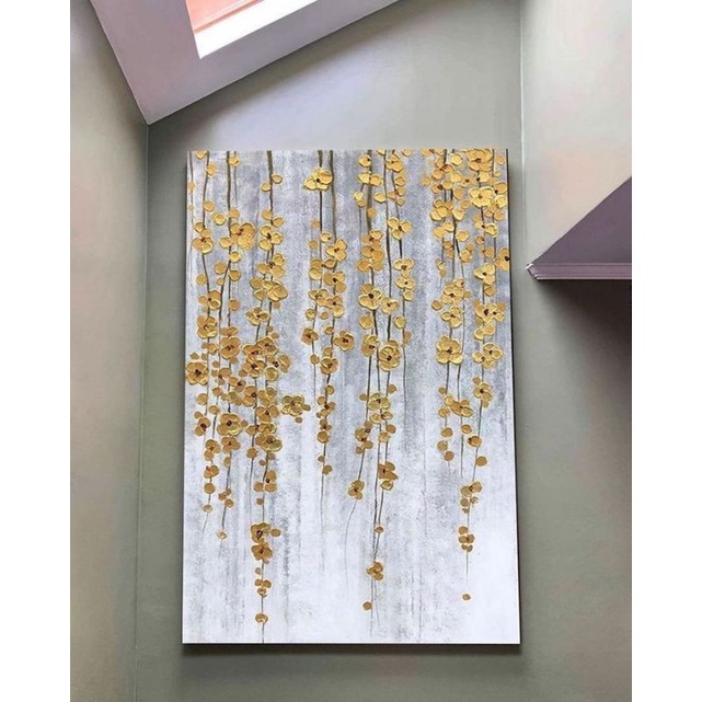 Jual lukisan abstrak bunga modern minimalis 60x90 cm frame | Shopee ...