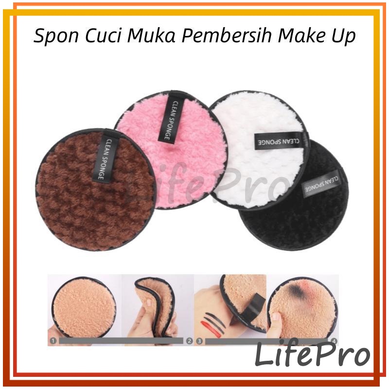 Jual Lifepro Makeup Clean Removal Sponge Puff Face Cleansing Puff ...