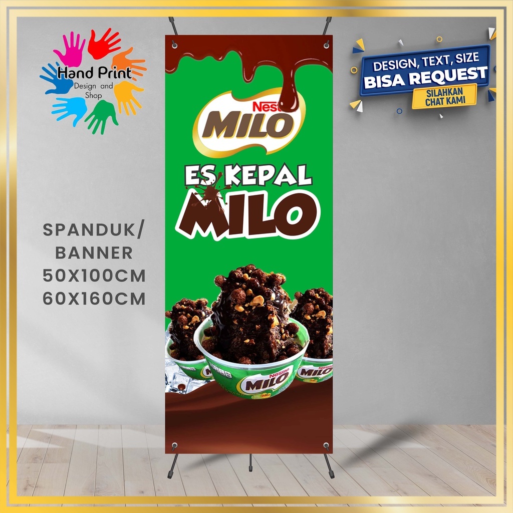 Jual SPANDUK / BANNER Es Kepal Milo C Bisa Request Desain | Shopee ...