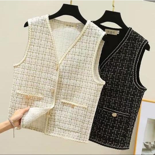 Jual NAJWA - Jacket Vest Bian Wanita Outer Tweed Premium Korean Style ...