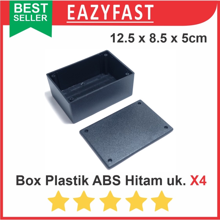 Jual Box Plastik ABS Ukuran 4 Hitam Kotak Project Case Casing Plastic ...