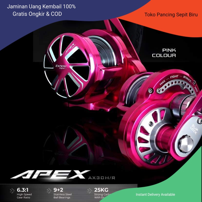 Jual REEL EXPERT GRAPHITE APEX AX-30L 9+2BB OVERHEAD JIGGING REEL ...