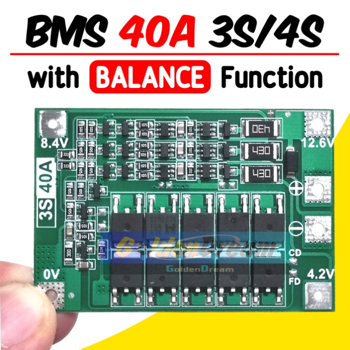 Jual 40A BMS 3S 4S 18650 Baterai Charger Lithium Battery Balance ...
