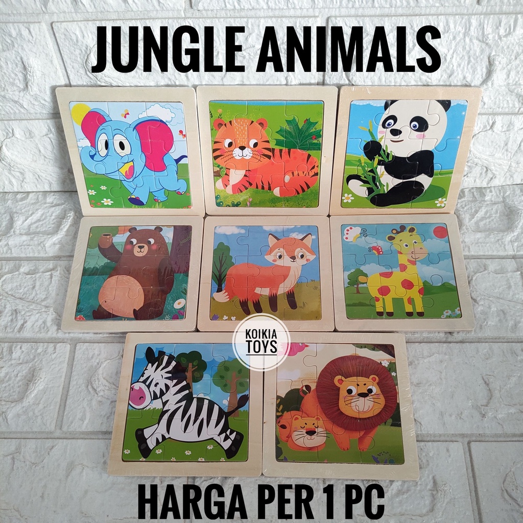 Jual Mainan edukasi anak puzzle kayu gambar ukuran mini wooden puzzle ...