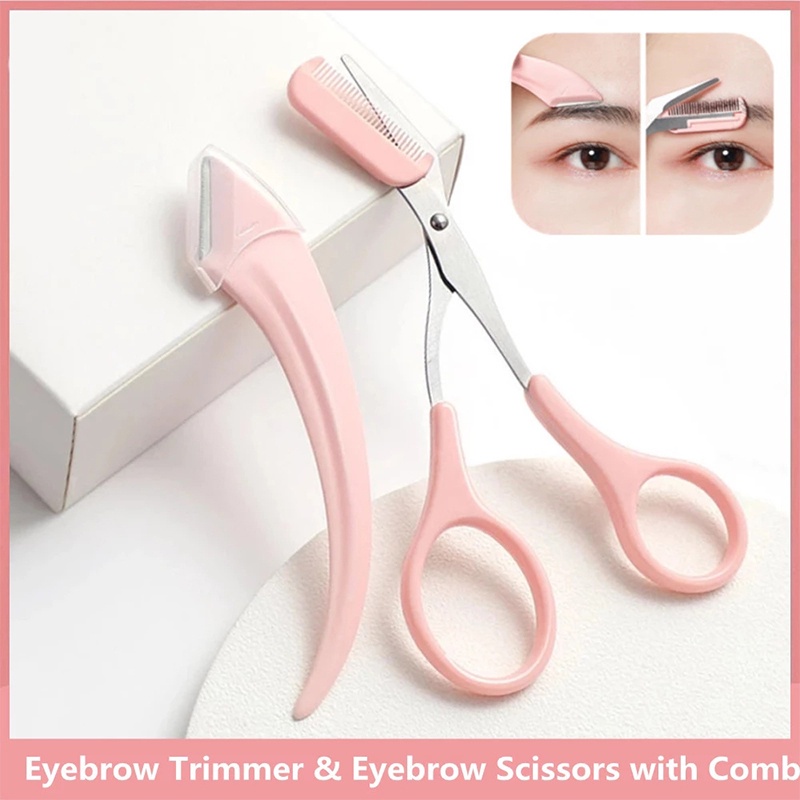Jual Gunting Pisau Alis Set 3 in1 Alat Cukur Eyebrow Trimmer Eyelesh ...