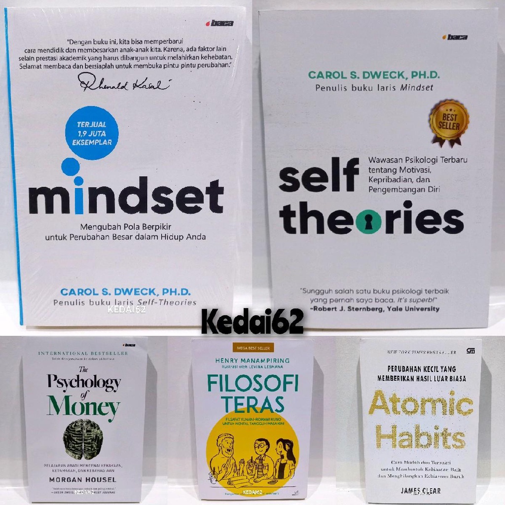 Jual PAKET ISI 5 BUKU MOTIVASI MINDSET + FILOSOFI TERAS + SELF THEORIES + THE PSYCHOLOGY OF ...