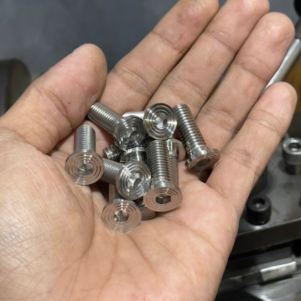 Jual BAUT PIRINGAN MODEL SLIM BAUT M8 DRAT 12 HANDMATE BUBUT GILAP | Shopee Indonesia