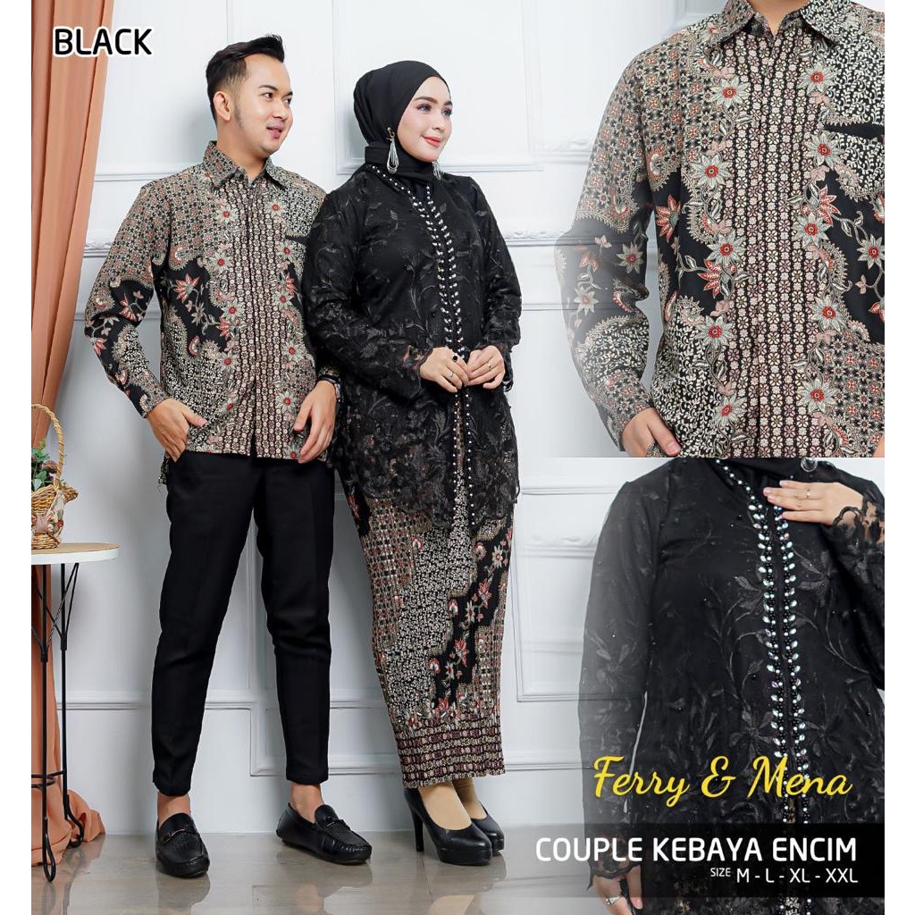 Jual erde_kebaya Kebaya batik couple encim payet Batik Couple Kebaya ...