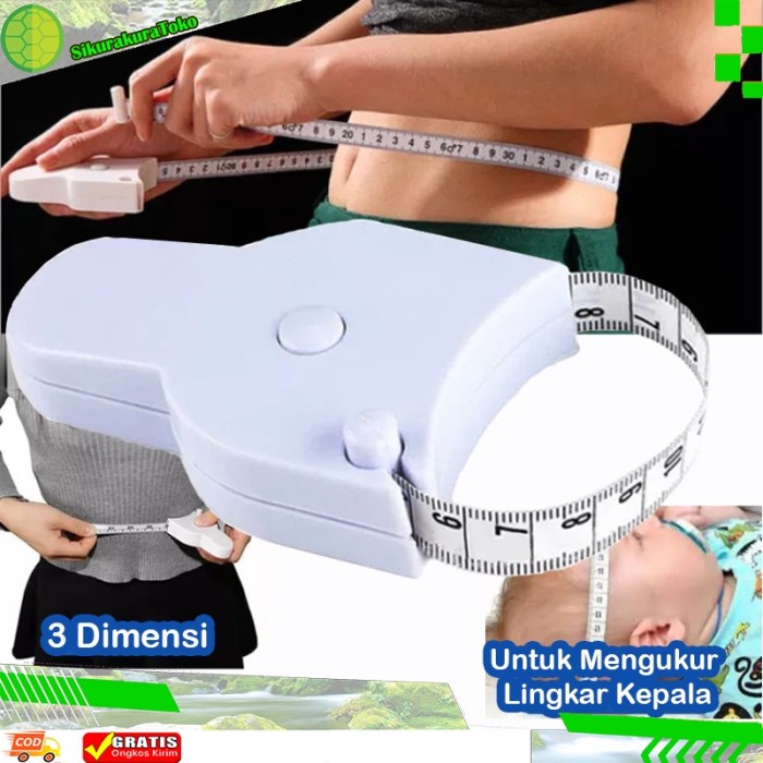 Jual Meteran Badan 150cm Alat Ukur 3D untuk mengukur Lingkar Perut ...