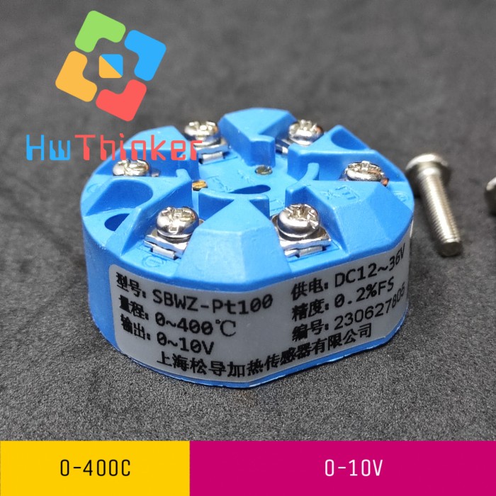 Jual RTD PT100 PT-100 Temperature Transmitter 0-400 C Output 0-10VDC ...