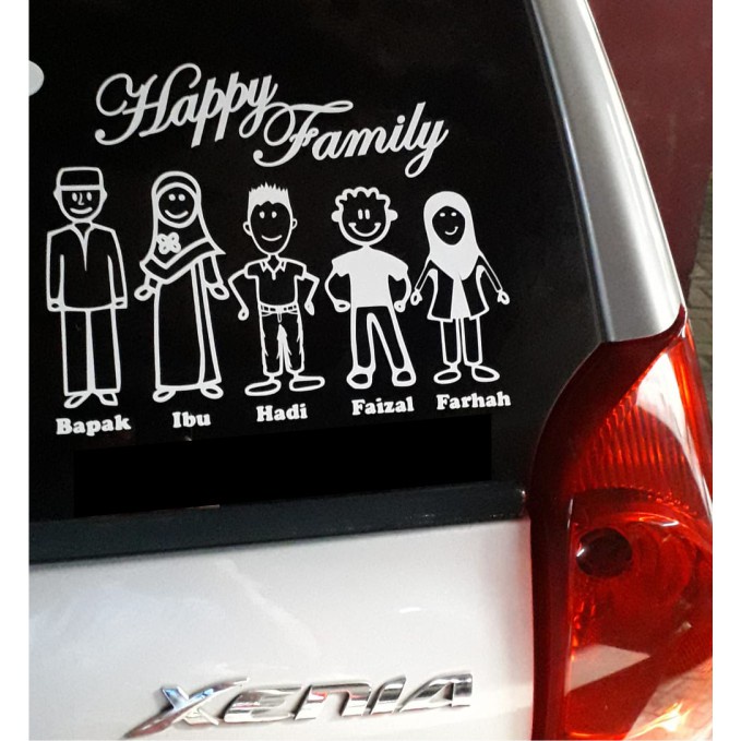 Jual CUTTING STICKER MOBIL STIKER HAPPY FAMILY KEREN STIKER KACA HAPPY ...
