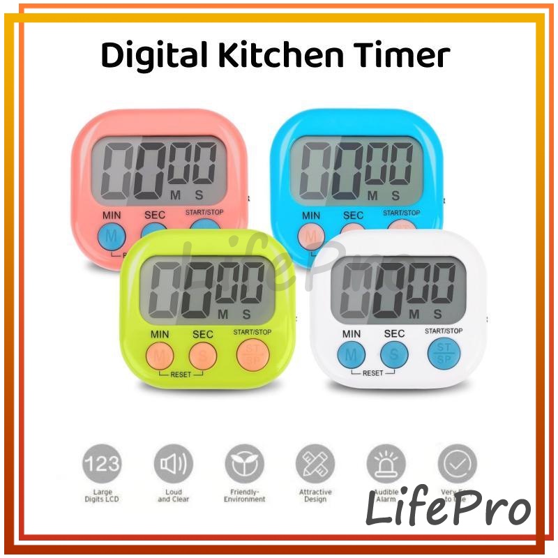 Jual Digital Kitchen Timer Masak Mini LCD Alarm Timer Masak Dapur Clock ...