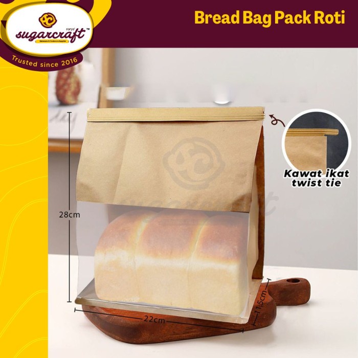 Jual Paper bread bag roti kantong kukis cookies croissant twist tie ...