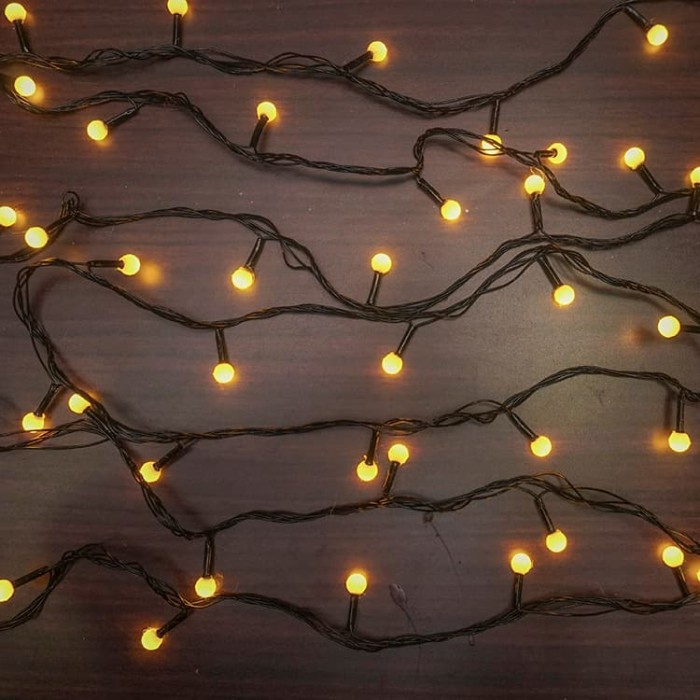 Jual Lampu Natal LED 100 Bulat Warm White Kualitas -Lampu Pohon Natal ...