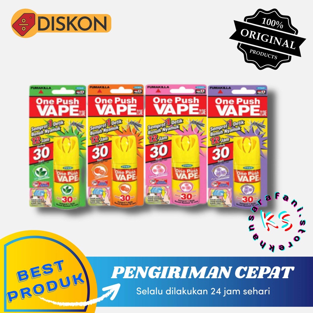 Jual Vape Obat Nyamuk Semprot Fumakilla One Push 10 ml 30 Malam ...