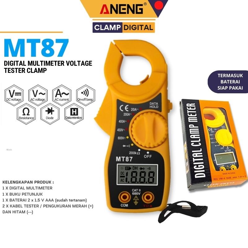 Jual Multimeter Digital MT87 Alat Ukur Tester Listrik Arus Volt Digital ...