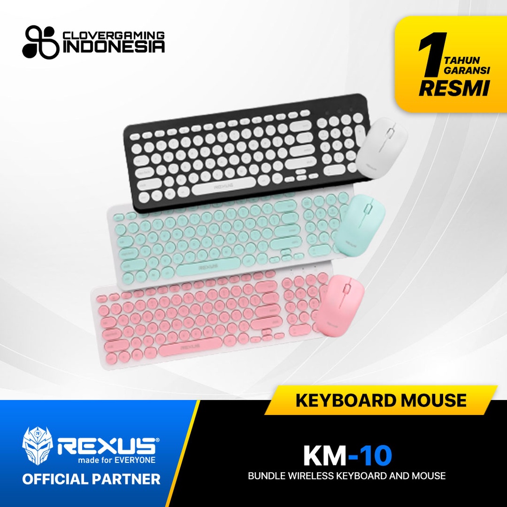 Jual Rexus Keyboard Mouse Wireless KM10 Combo - KM 10 Keyboard Mouse ...