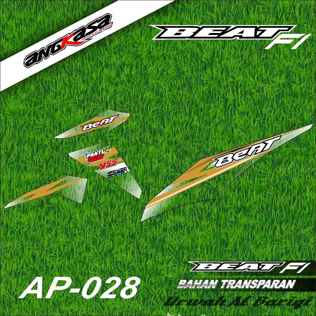Jual Striping Stiker Transparan Honda Beat Fi Desain tema racing Simpel ...