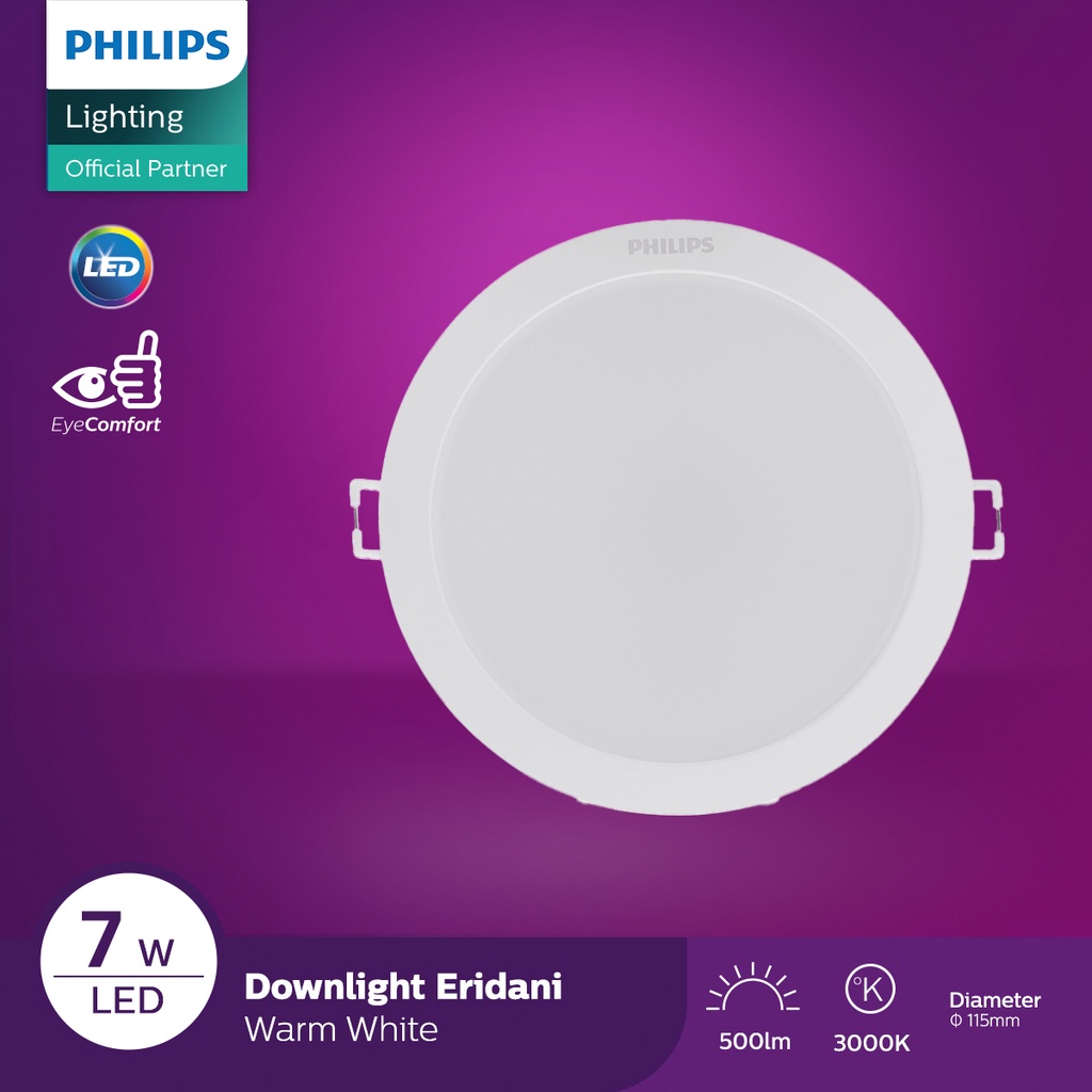 Jual Lampu Philips Downlight Eridani LED6 D100 7W 30K Kuning | Shopee Indonesia