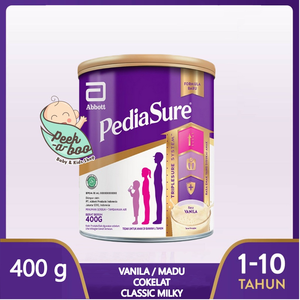 Jual PEDIASURE TRIPLESURE VANILA MADU COKELAT 400gr SUSU FORMULA PERTUMBUHAN ANAK | Shopee Indonesia