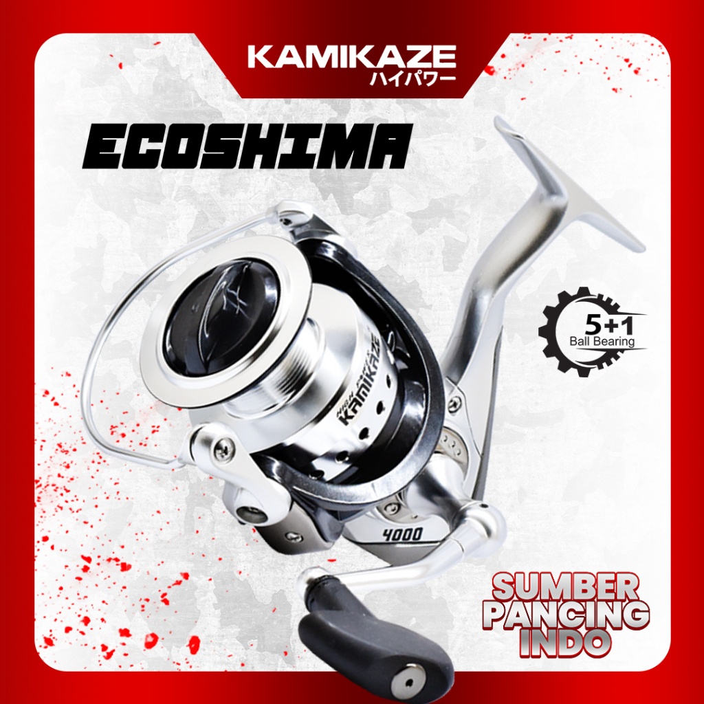 Jual REEL PANCING Kamikaze Reel Spinning Ecoshima 5+1Bb 3000 4000 ...