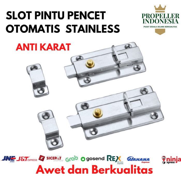 Jual Slot Pintu Pencet Otomatis Stainless Grendel Kunci Pintu | Shopee ...
