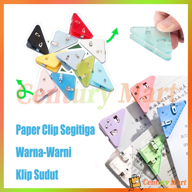 Jual Paper Clip Segitiga Warna-Warni Klip Sudut /Transparent Triangle ...