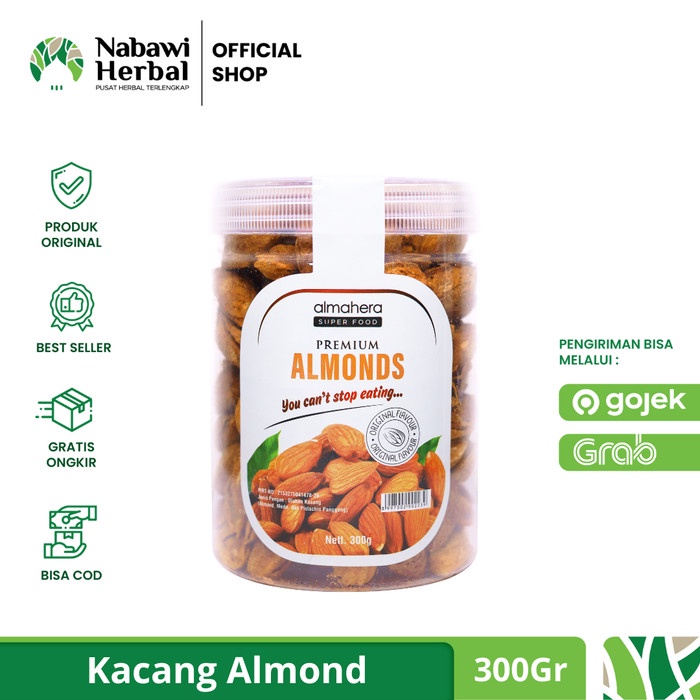 Jual Kacang Almonds Almahera Premium 300Gr - Cemilan Sehat | Shopee ...