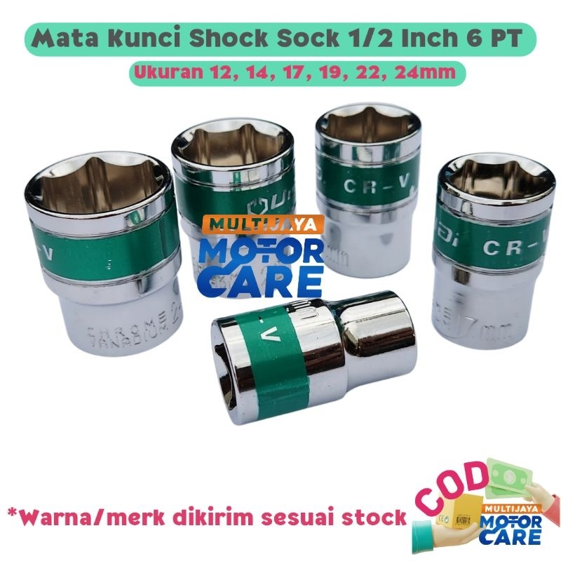 Jual Mata Kunci Sok Shock 1/2 Inch 6 PT Ukuran 12 14 17 19 22 24 mm | Shopee Indonesia