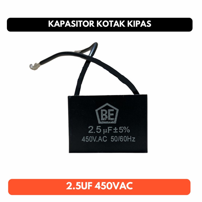 Jual Kapasitor 2,5UF 2.5UF 450V 2,5 2.5 Capacitor Kotak Kipas Angin Pompa | Shopee Indonesia