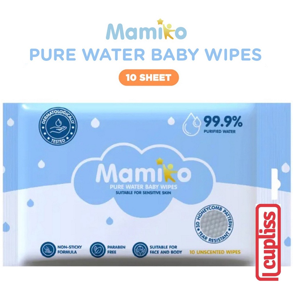 Jual KUB x Mamiko 10s Pure Water Wipes Tisu Basah Wipe | Shopee Indonesia
