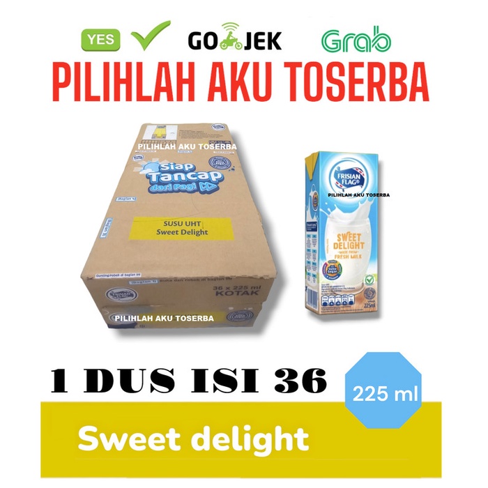 Jual Susu Frisian Flag SWEET DELIGHT 225 ml - (HARGA 1 DUS ISI 36 pcs) | Shopee Indonesia
