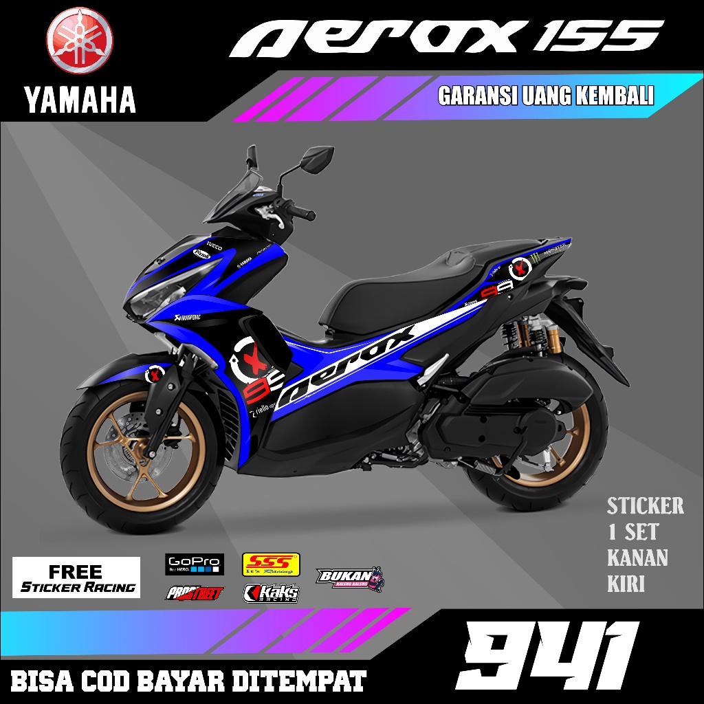 Jual STRIPING STIKER LIS VARIASI DECAL ALL NEW AEROX CONNECTED 155 NVX ...