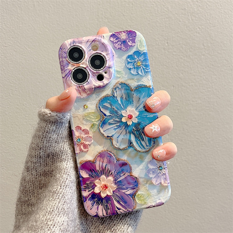 Jual FLORAL Case Lilac 3D Effect Flower Soft case for iPhone 15 12 Pro ...