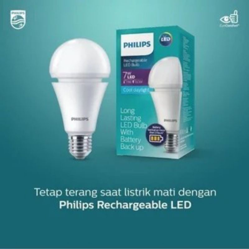 Jual LAMPU LED PHILIPS 9W EMERGENCY RECHARGEABLE 9 WATT E27 COOL WHITE | Shopee Indonesia