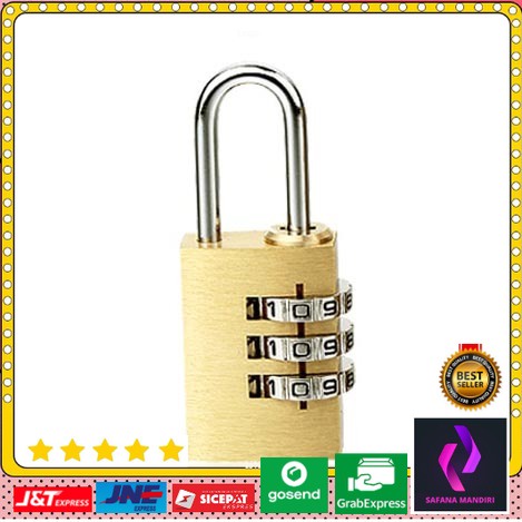 Jual Gembok Khusus Koper Pintu Padlock 3 Digit Combination Solid Brass ...