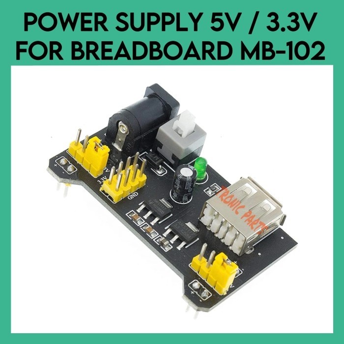Jual Power Supply Module 5V 3.3V Breadboard MB 102 Protoboard Hitam MB102 | Shopee Indonesia