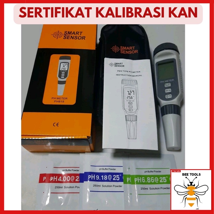 Jual Smart Sensor PH Meter plus Temperatur meter Sertifikat Kalibrasi ...