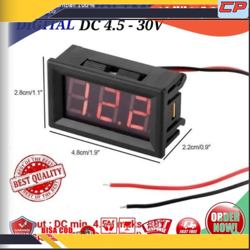 Jual Voltmeter Digital 0.56" Merah Digital Volt meter Red display with frame | Shopee Indonesia