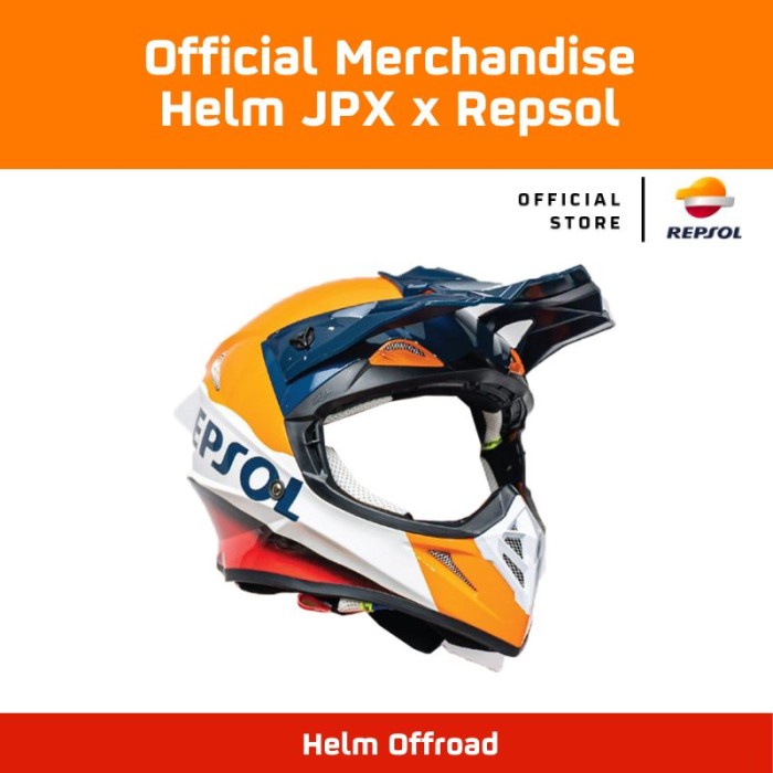 Jual Repsol Merchandise Official Helm Offroad JPX | Shopee Indonesia