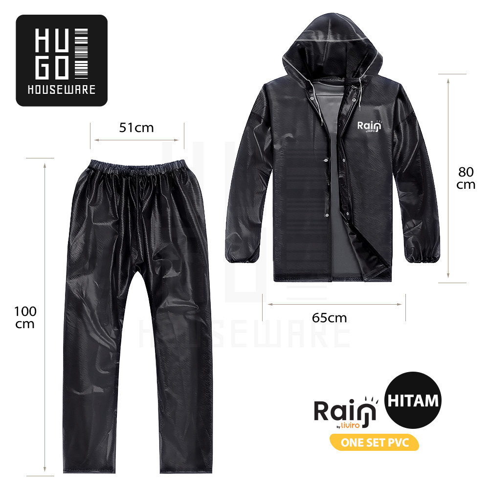 Jual HUGO Jas Hujan Raincoat Pria Wanita Dewasa Terbaik Bahan PVC Elastis Anti Rembes Best ...